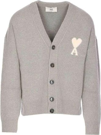 Ami Femme, Pulls, Gris, Taille: 40 FR Ami De Coeur Cardigan