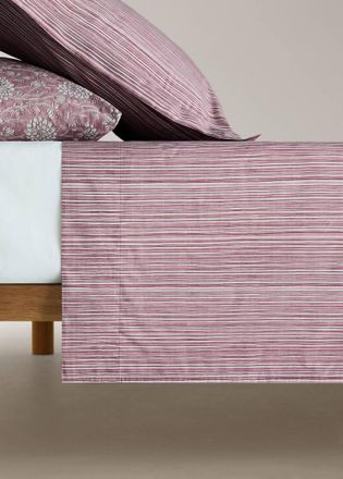 Mango Drap plat imprim&eacute; rayures fines 135/140 cm rose p&acirc;le - Home - Lit 135/140 cm - MANGO HOME