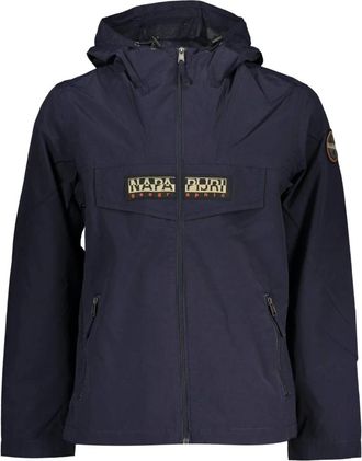 Napapijri Homme, Vestes, Bleu, Taille: S Veste de Sport Bleue Imperméable à Capuche