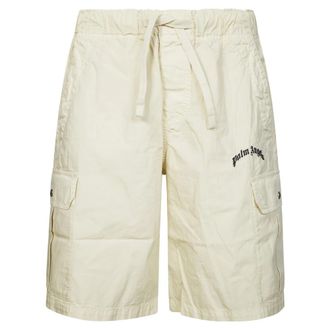 Palm Angels Big Waist Logo Sweatshorts - - Shorts - Herren - Wei&szlig; - S