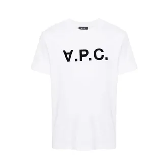A.P.C. A.p.c., Homme, Tops, Blanc, Taille: XL T-shirt Standard Grand 100% coton