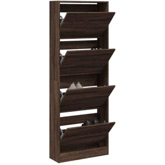 vidaXL Vidaxl - Armoire &agrave; chaussures ch&ecirc;ne marron 60x21x163,5cm bois ing&eacute;nierie