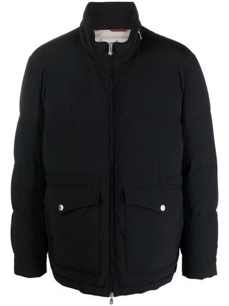 Brunello Cucinelli Gesteppte Daunenjacke - Schwarz