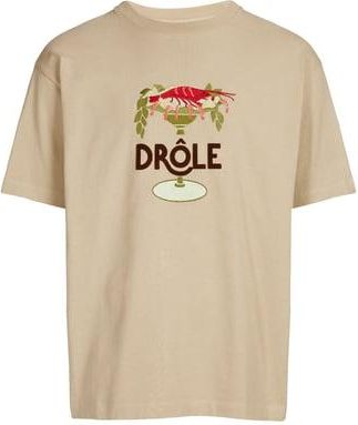 Dr&ocirc;le de Monsieur T-shirt brod&eacute; &agrave; col rond en coton