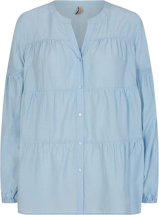 Soyaconcept Soyaconcept Damen SC-Pelican Loose Fitted Button Blouse Kurzarm-T-Shirt, Kaschmirblau, X-Large