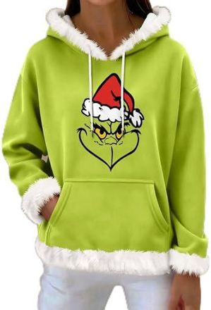 Generic Le Grinch Sweat A Capuche Femme Moche Noel Pull Oversize Femmes The Christmas Polaire Pulls Adulte Costume Pyjama Hiver Chaud Vêtements Noël Sweet 202