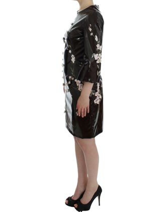 Dolce & Gabbana Womens Black Floral 3-4 Sleeve Sheath Dress