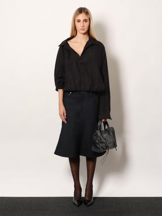 Balenciaga Womens Shirt One-Shoulder Lyocell Black