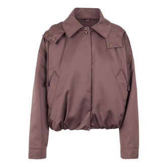 Moncler Femme, Vestes, Brun, Taille: 38 FR Doudoune Courte Chevreuil en Duchesse