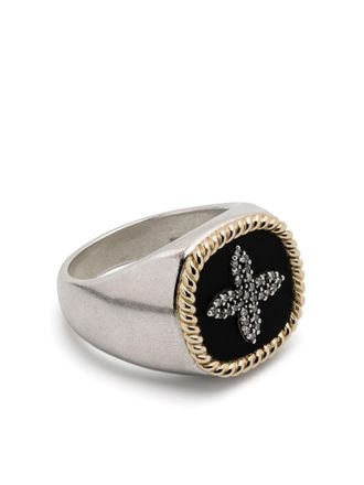 Pascale Monvoisin bague Bowie en or 9ct et argent sterling pavée de diamants