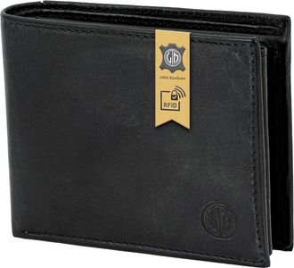 Lindenmann Geldb&ouml;rse Herren/Portemonnaie Herren Leder Geldbeutel schwarz