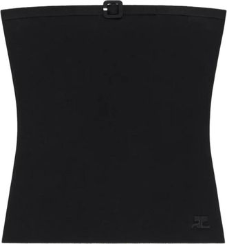 Courr&egrave;ges Femme, Tops, Noir, Taille: 36 FR Hauts sans manches