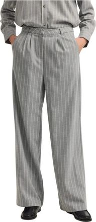 Bugatti Pantalon large &agrave; rayures - Femme - Pantalons - Gris - Taille: 40 FR