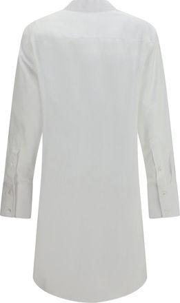 Maison Margiela Womens Raw-Edge Cotton Mini Dress White