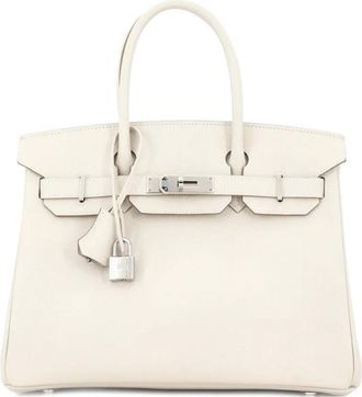 Herm&egrave;s Birkin Handbag Light Epsom with Palladium Hardware 30 tote bag - Nude