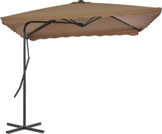 vidaXL Vidaxl - Parasol dext&eacute;rieur avec poteau en acier 250 x 250 cm Taupe