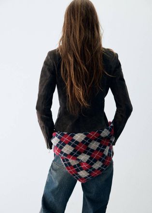 Mango &Eacute;charpe triangulaire &agrave; losanges rouge - Femme - Taille unique - MANGO