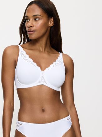 Triumph Minimizer-BH TRIUMPH Amourette W01, Damen, Gr. 85, Cup G, wei&szlig;, Obermaterial: 68% Polyamid, 32% Elasthan, unifarben, BHs Minimizer-BH, verkleinert die