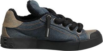 Dolce & Gabbana Homme, Chaussures, Multicolore, Taille: 44 EU Color Block Denim Low Top Baskets