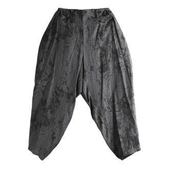 Yohji Yamamoto Jacquard-Muster-Hosen mit Drapierung - - Trousers - Herren - Schwarzk - M