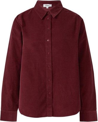 s.Oliver Langarmbluse Bluse Feincord-Bluse mit Hemdkragen