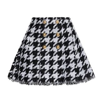 Balmain Rock mit Hahnentrittmuster - - Skirts - Damen - Schwarzk - M