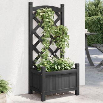 Les Tendances Jardini&egrave;re avec treillis noir bois massif de sapin