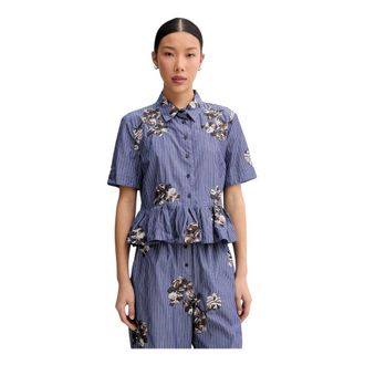 Munthe Gestreiftes Kurzarmhemd - - Blouses & Shirts - Damen - Mehrfarbig - M
