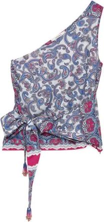Maliparmi Maliparmi, Femme, Tops, Bleu, Taille: 46 FR Haut Sunset Paisley