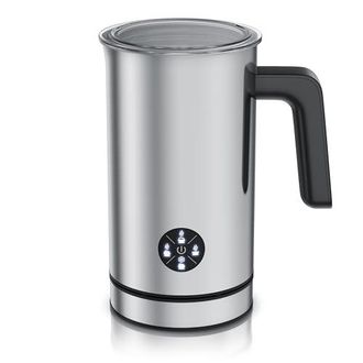 Arendo Milchaufsch&auml;umer elektrisch 4 in 1 - Doppelwandgeh&auml;use - 4 Programme - heiss und kalt aufsch&auml;umen - cremiger und fester Schaum - 150-300 ml - Antihaft