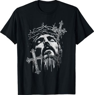 Trendy Apparel Jesus with Crown of Thorns Faith Over Fear T-Shirt