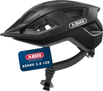 ABUS Fahrradhelm Aduro 3.0 LED - Sportiver City-Helm in stilvollem Design für alltägliche und sportliche Touren - mit Rücklicht - für Damen und Herren - Gr