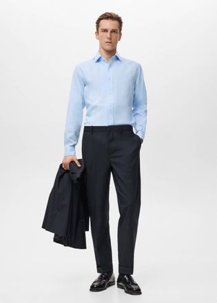 Mango Chemise 100 % coton slim-fit bleu ciel - Homme - XS - MANGO MAN