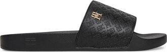 Tommy Hilfiger Pantoletten Tommy Hilfiger Th Monogram Poolside FW0FW08525 Schwarz