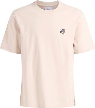 Maison Kitsun&eacute; Homme, Tops, Beige, Taille: S Fox Head Comfort T-Shirt