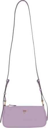 Pinko Pinko, Femme, Sacs, Violet, Taille: ONE Size Half Moon Baguette Mini Sac en Cuir