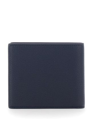 Dolce & Gabbana Mens Bi-Fold Leather Wallet, Blue
