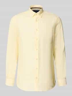 Christian Berg Slim Fit Leinenhemd mit Brusttasche