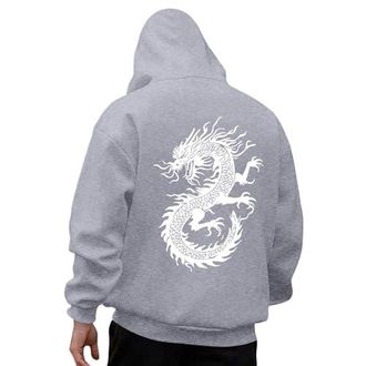 Generico Sweat &agrave; Capuche Homme r&eacute;tro m&eacute;di&eacute;val Sweat &agrave; Capuche Ninja Samoura&iuml; Japonais Dr&ocirc;le T-shirt &agrave; Manches Longues Mod&egrave;le Imprim&eacute; en 3D Dragon Hippie Hiphop