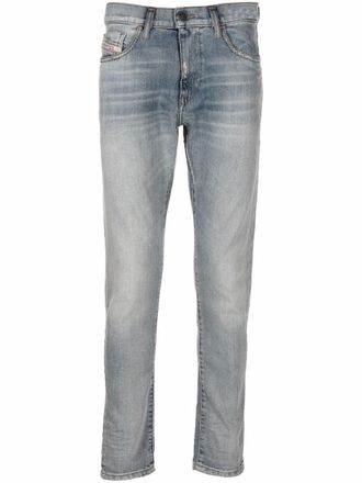 Diesel jean slim &agrave; effet d&eacute;lav&eacute; - Bleu