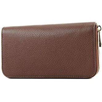 modamoda.de P02 - Portefeuille femme italienne, cuir véritable, long, Couleur:P02 schokobraun