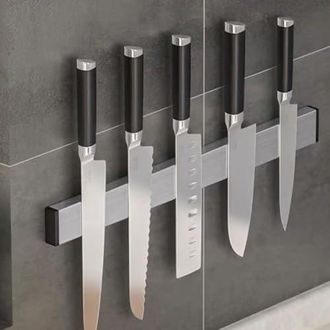 Generic Porte Couteaux Aimant&eacute;, 30cm Aimant Couteau Mural, Barre Aimant&eacute;e for Aucun Per&ccedil;age N&eacute;cessaire for Linstallation Convient for Les De Cuisine, Ciseaux 