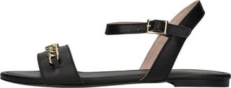 Love Moschino Femme, Chaussures, Noir, Taille: 37 EU Sandales plates en cuir