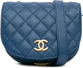 Chanel Hobo Bags - Quilted Grained Calfskin Casual Trip Messenger - Gr. unisize - in Blau - f&uuml;r Damen