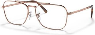 Ray-Ban New Caravan Optics Ros&eacute;gold Fassung Klar Glas Polarisiert 55-15