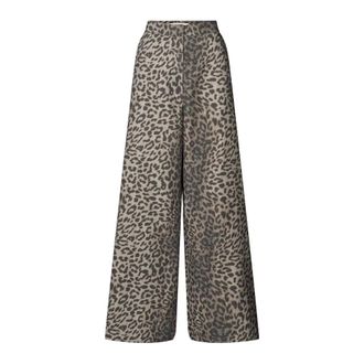 Rabens Saloner Leopardenmuster Weite Hosen - - Trousers - Damen - Braun - XS