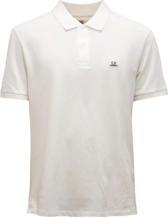 C.P. Company C.p. Company, Homme, Tops, Blanc, Taille: S 18Cmpl065A 005263W Polo Manches Courtes Stretch Piquet