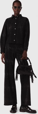 Maje Denimhemd Mit Strass - Schwarz - Maje