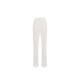 Elisabetta Franchi Femme, Pantalons, Blanc, Taille: 42 FR Pantalon Ivoire en Cr&ecirc;pe Stretch