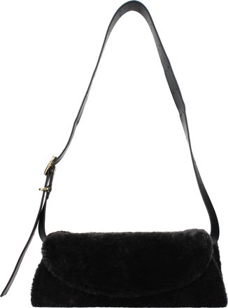 Jil Sander Cannolo Sac Port&eacute; &Eacute;paule Femme Fourrure Noir